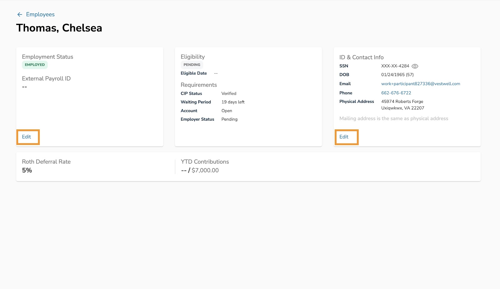 Editing Employee Data – Nevada Employee Savings Trust